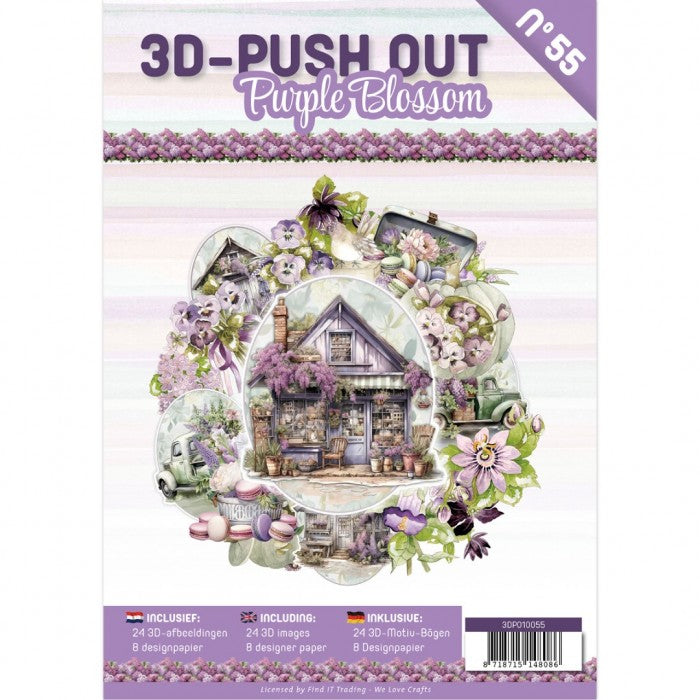 3D Push Out Book 55 - Purple Blossom| Craftzone Australia