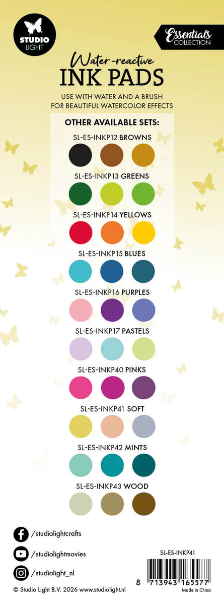 Studio Light - Essentials - Water-reactive Ink Pads - Mints| Craftzone Australia