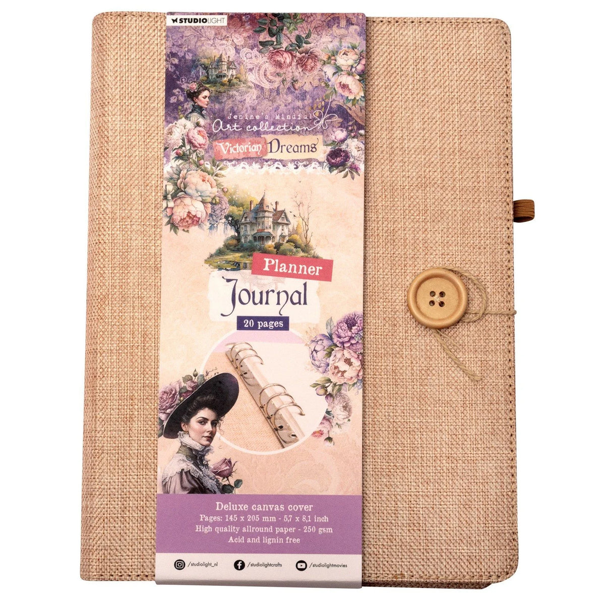 Studio Light - JMA Journal Victorian Dreams Deluxe Canvas Planner| Craftzone Australia