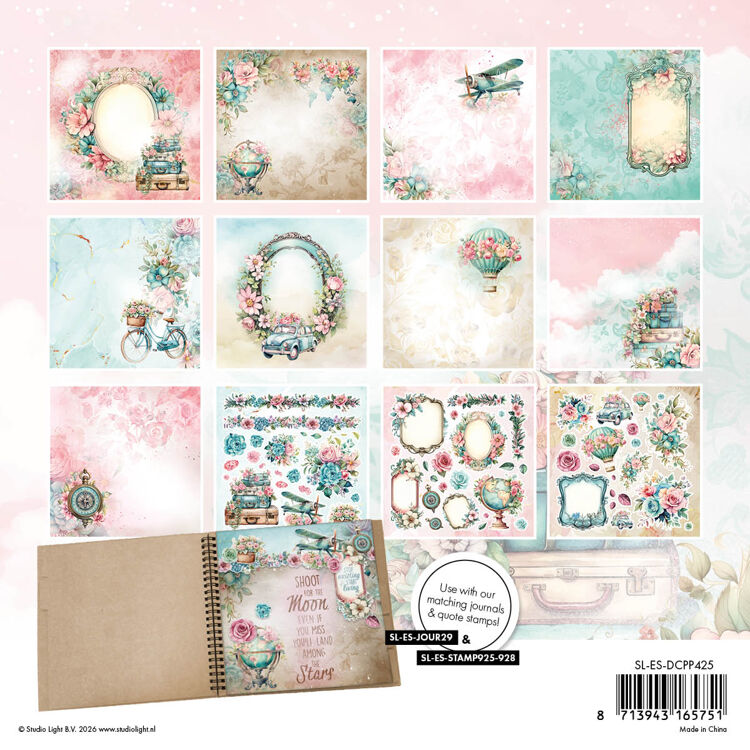 Studio Light - Essentials - 20.3x20.3cm Die-cut Design Paper Pad - Vin ...