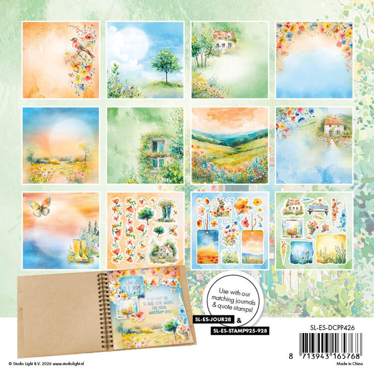 Studio Light - Essentials - 15 X 15 cm Die-cut Design Paper Pad - Summ ...