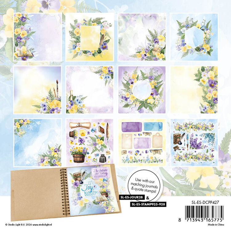 Studio Light - Essentials - 15 X 15 cm Die-cut Design Paper Pad - Viol ...