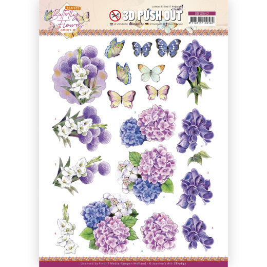3D Push Out - Jeanine's Art - Perfect Butterfly Flowers - Hydrangea ...