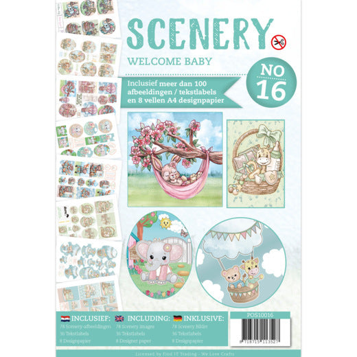 Push Out book- DIE CUT BOOK - Scenery 16 Welcome Baby| Craftzone Australia
