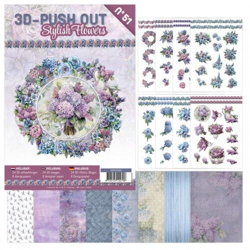 3D Push-Out Book 51 - Stylish Flowers| Craftzone Australia