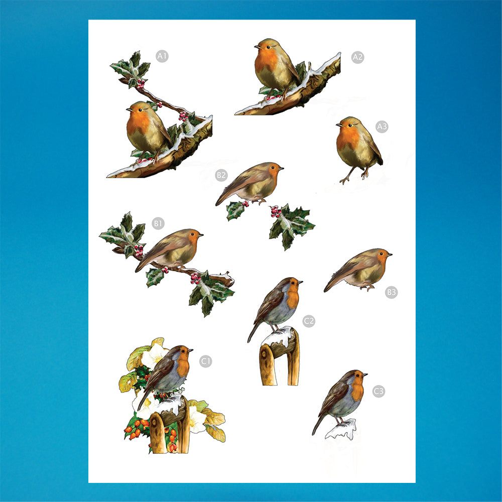 3D - Die Cut - CHRISTMAS ROBIN DECOUPAGE| Craftzone Australia