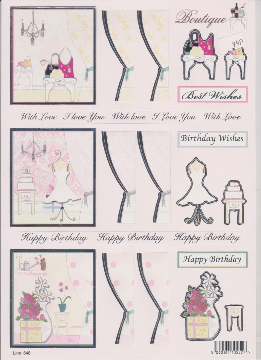 3D - Die Cut -BOUTIQUE WINDOWS DECOUPAGE| Craftzone Australia