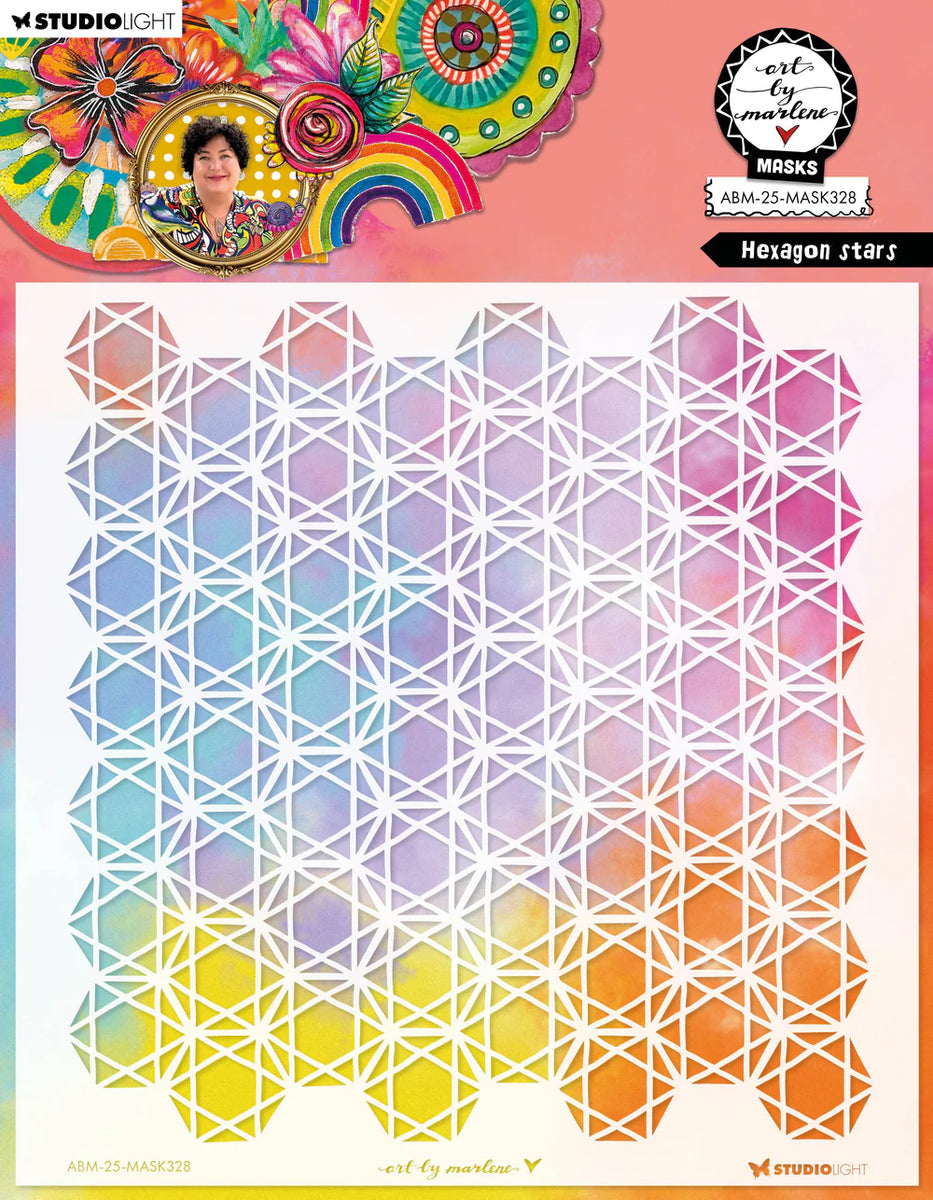 ABM - Art by Marlene - Mask/Stencil - Hexagon Stars| Craftzone Australia