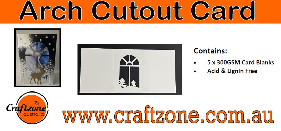 Craftzone - Pre Scored Cards - Arch Cutout Tri Fold Card pkt 5 ...