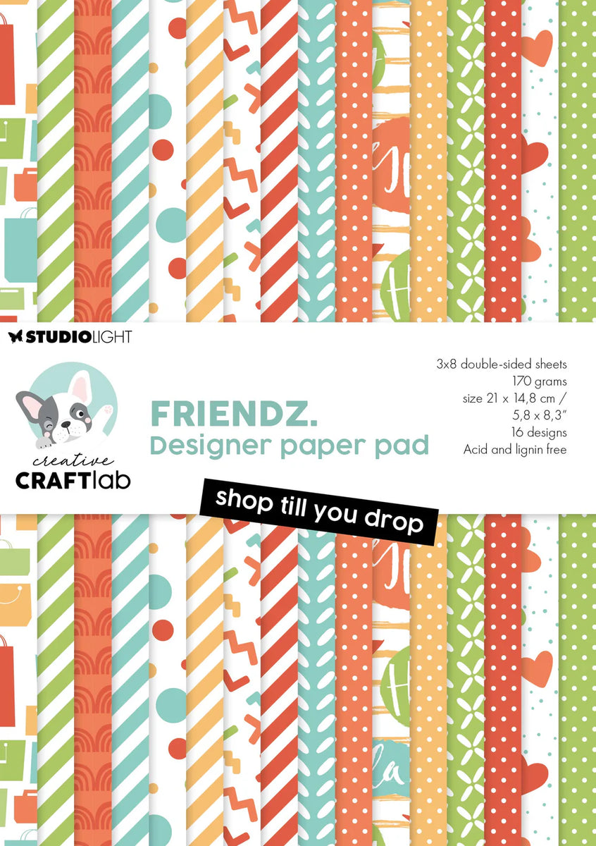 Studio Light •CCL Design Paper Pad Shop Till You Drop Friendz 24 SHEET ...