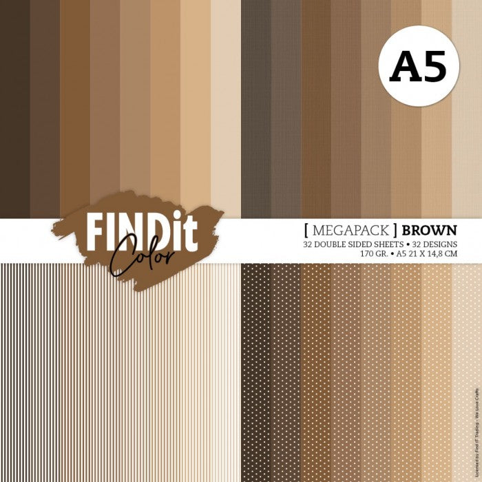 Findit Color - Megapack - Brown - A5 Paper Pad| Craftzone Australia