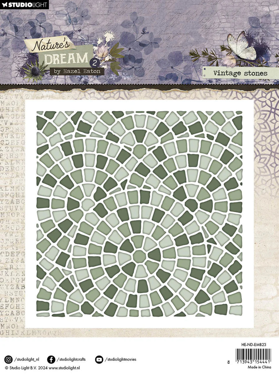 Studio Light • Hazel Eaton - Embossing Folder Vintage Stones Nature's ...