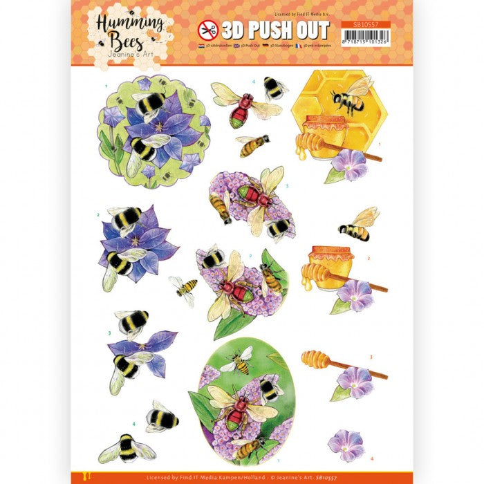 3D Push Out - Jeanine's Art - Humming Bees - Honey| Craftzone Australia