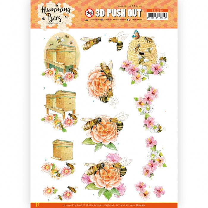 3D Push Out - Jeanine's Art - Humming Bees - Beehive| Craftzone Australia