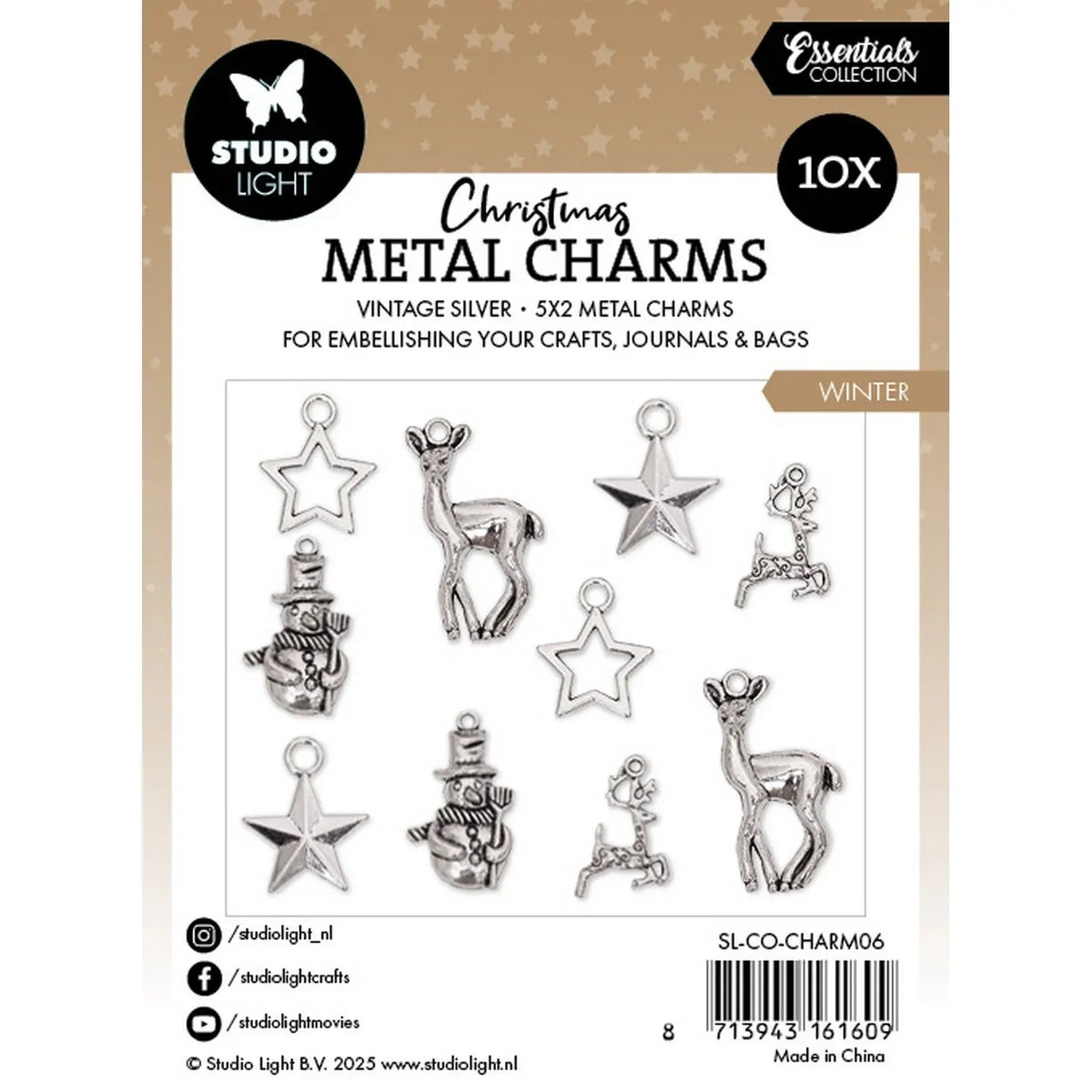 Studio Light - Essentials - Christmas Metal Charms| Craftzone Australia