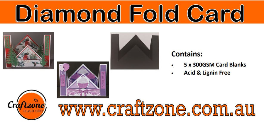 Craftzone - Pre Scored Cards - Diamond Fold Card pkt 5| Craftzone Australia