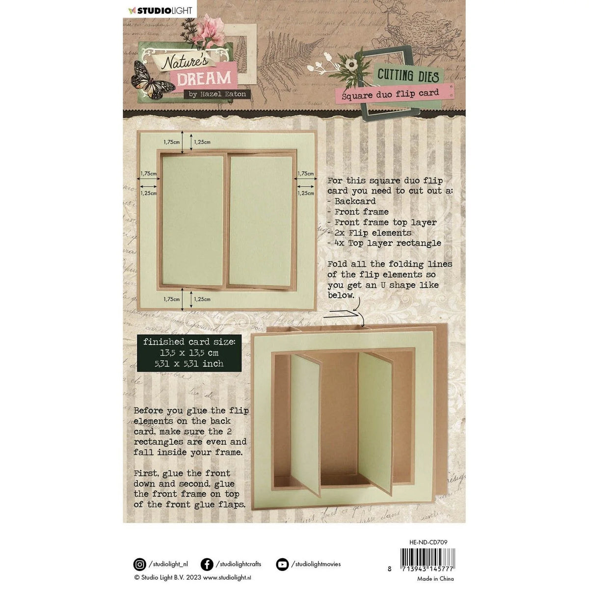 Studio Light - Natures Dream Cutting Dies Square Duo Flip Card ...