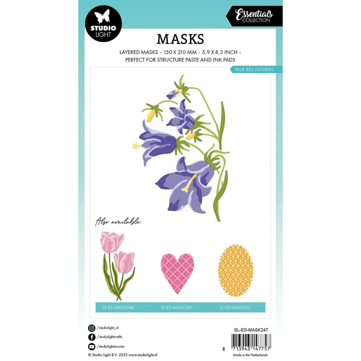 Studio Light • Essentials Masks Blue Bell Flowers| Craftzone Australia