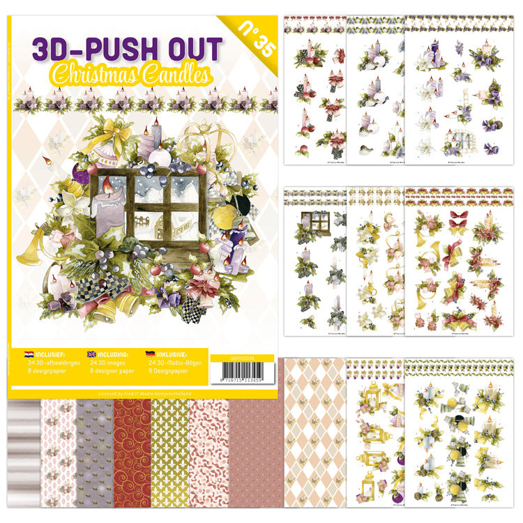 3D Push Out book 35 - Christmas Candles| Craftzone Australia