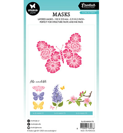 Studio Light - Mask/Stencil- Floral Butterfly - Essentials No 170 ...