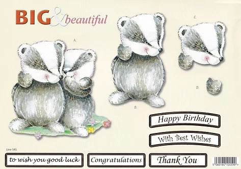 3D - Die Cut - Craft UK - Big & Beautiful Decoupage (Badger)| Craftzone ...