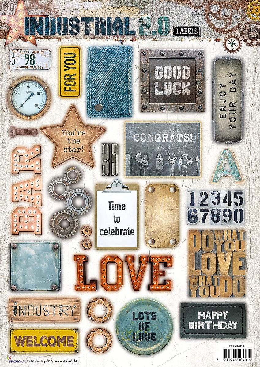3D - Die Cut - Industrial Labels No 616| Craftzone Australia