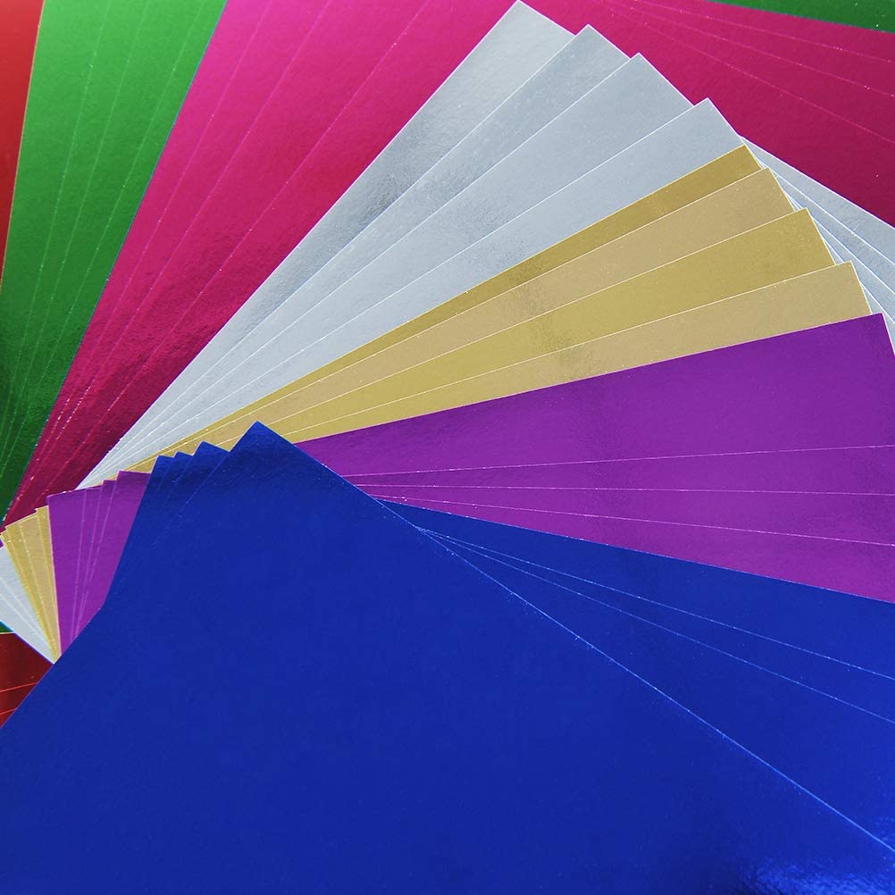 A4 Mirror Foil Cardstock - pkt 4 sheets - 250gsm available in many col ...